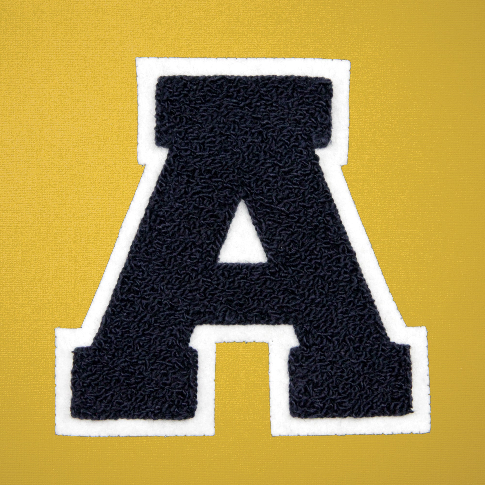 LARGE Varsity Letter Chenille Felt Patch 4.5" Navy/ White