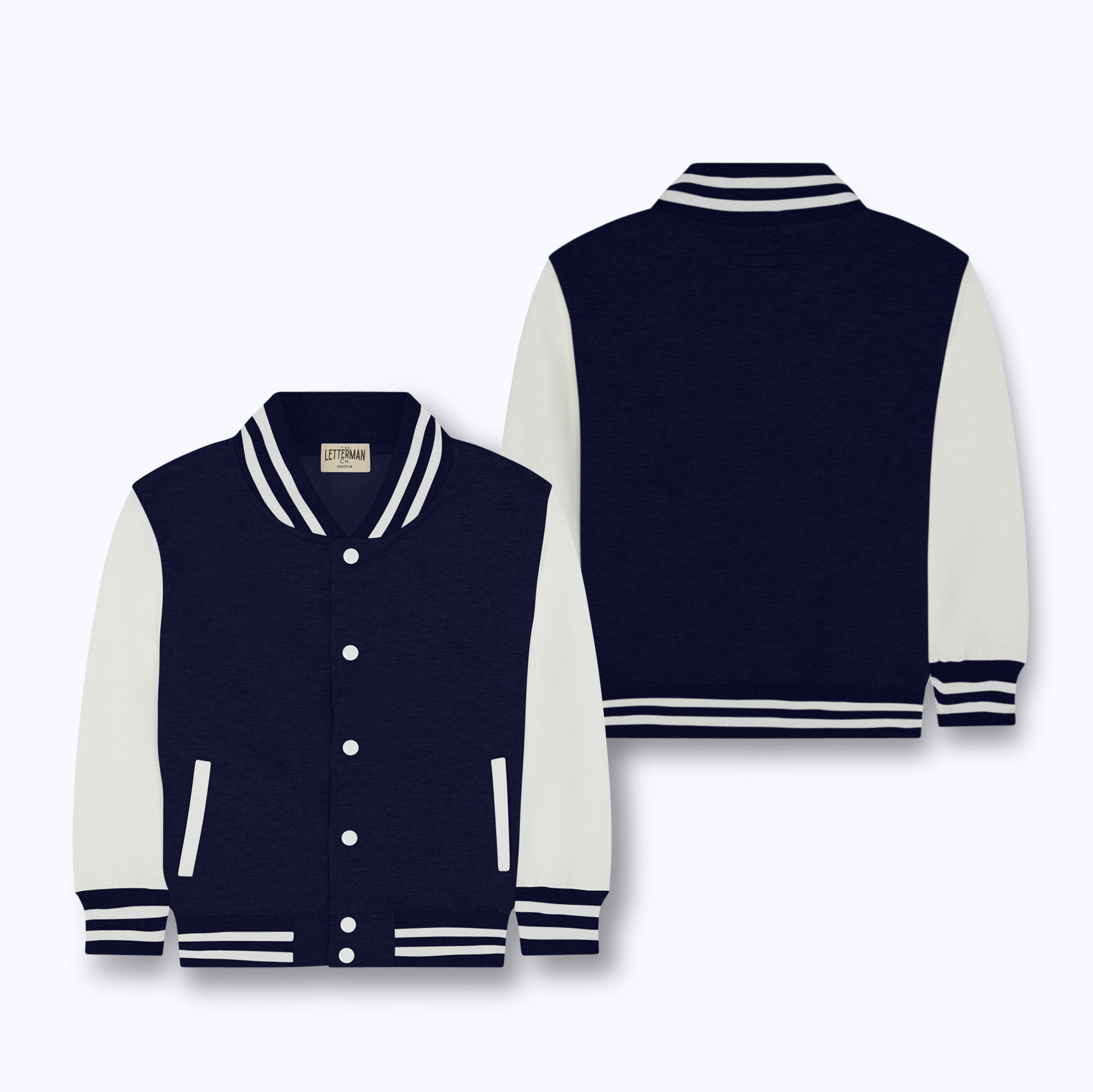 Kids Sweatshirt Varsity Jacket NAVY/WHITE